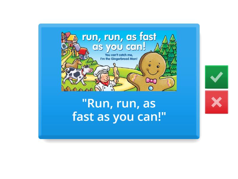 The Gingerbread Man - story - Flash cards