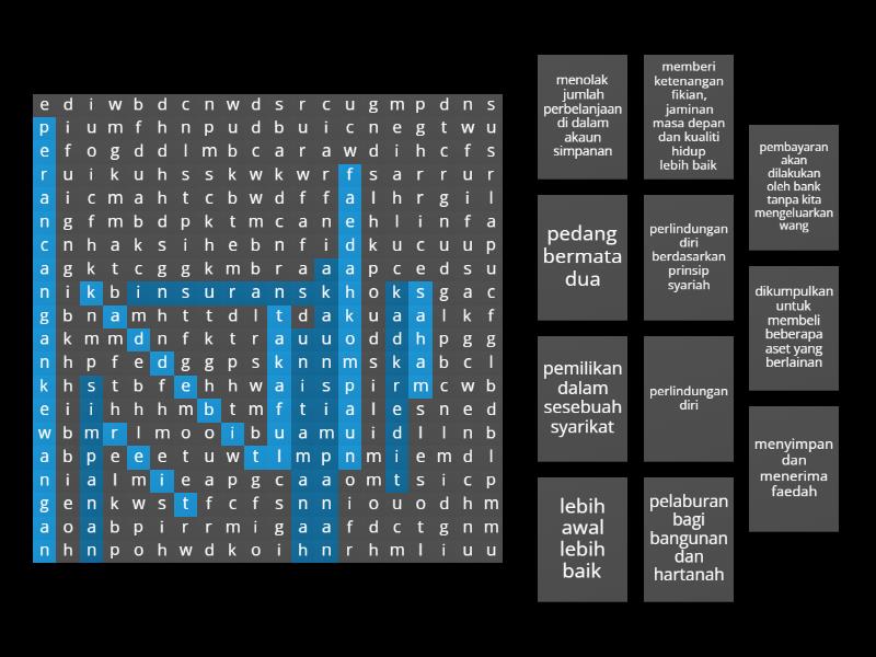 Kuiz Asas Pengurusan Peribadi - Wordsearch