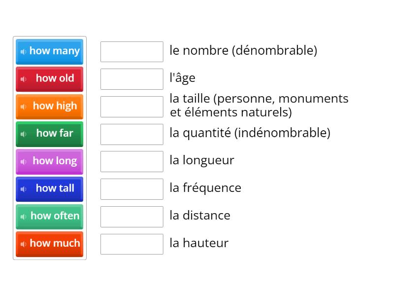 How questions, pronunciation - Match up
