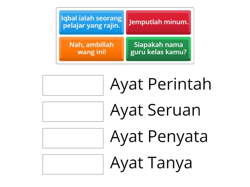Jenis Ayat Bahasa Melayu Match Up