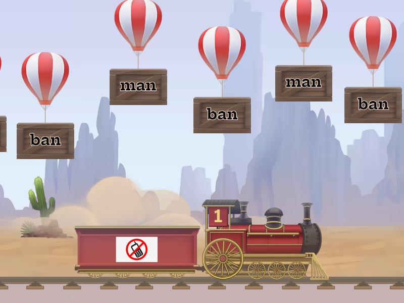 -an word train - Balloon pop