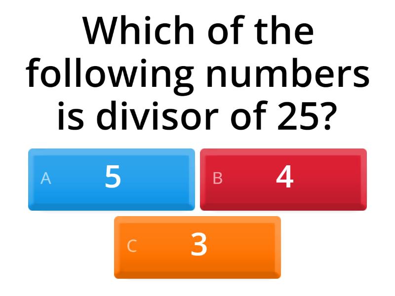 Show what you know: Divisors - Quiz