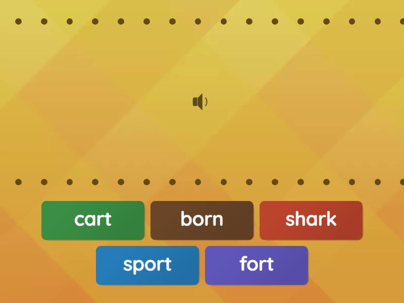Wordwall Decoding: ar/or words #1 - Find the match