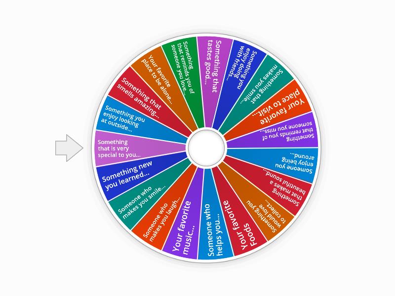 Gratitude Activity - Spin the wheel