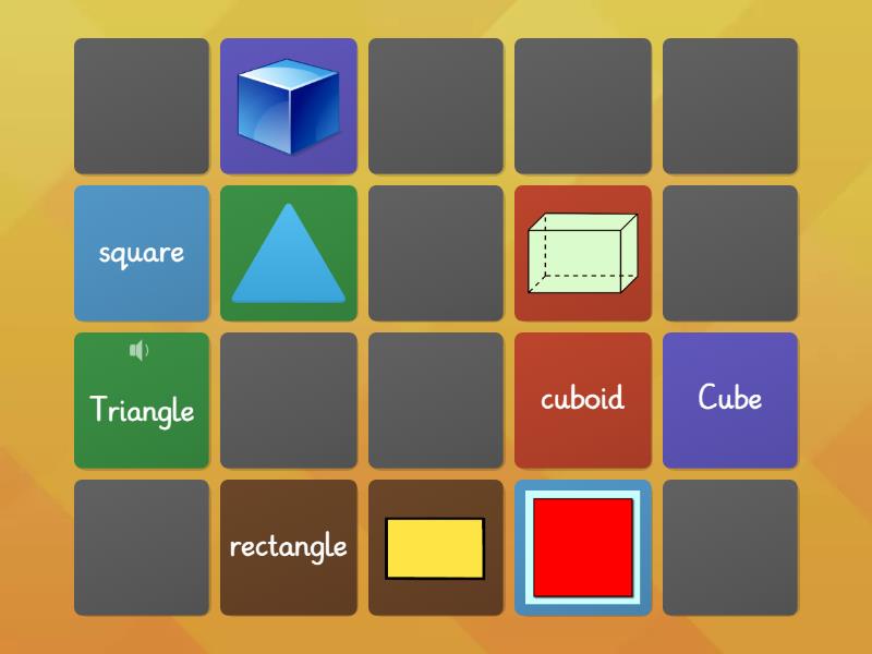 Match the 2D and 3D shapes according to their name - Matching pairs