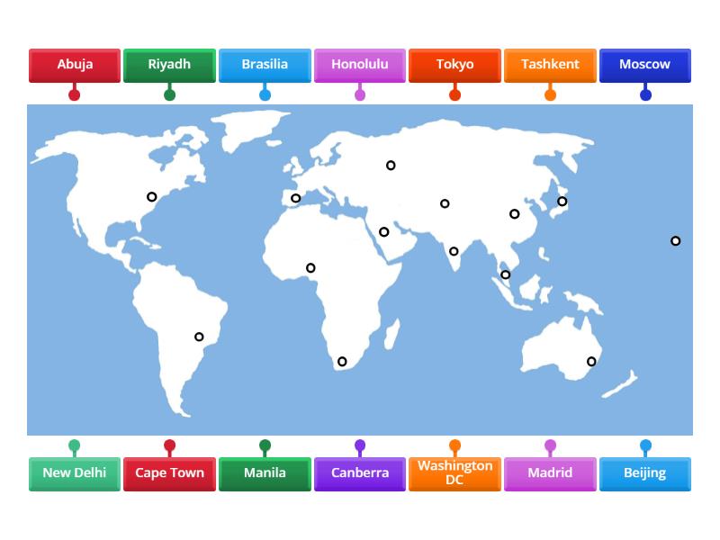 Capitals of the World - Labelled diagram