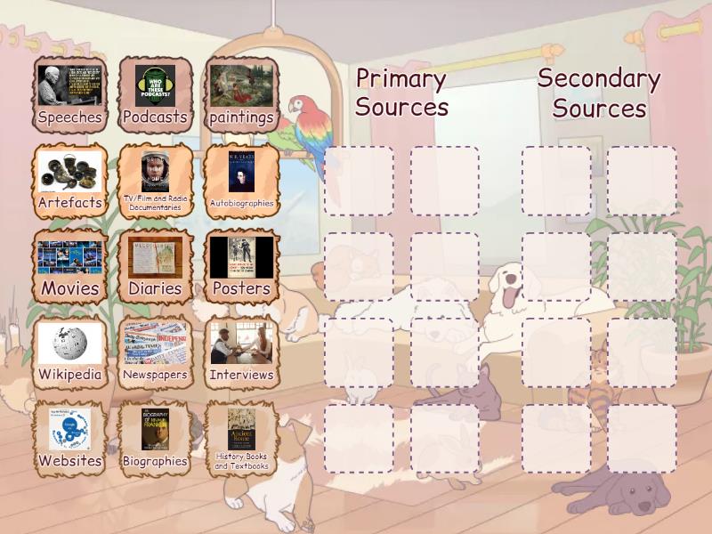 Primary and Secondary Sources - Group sort
