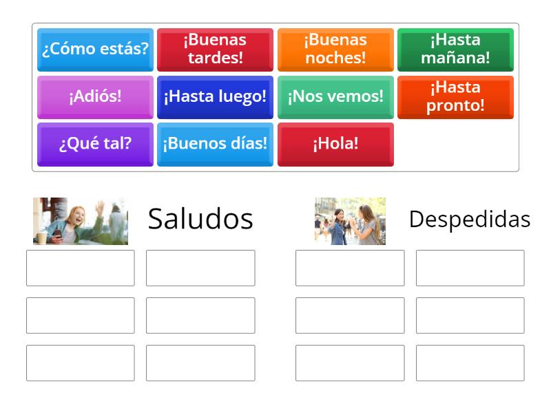 Saludos y despedidas - Group sort