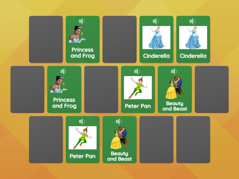 Fairy Tales Memory Game - Matching pairs