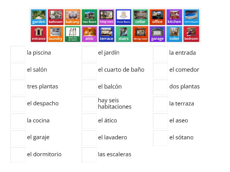 Las habitaciones de mi casa (house rooms) - Match up