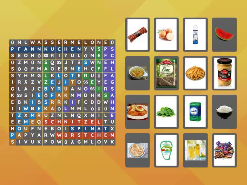 Lebensmittel - Wordsearch