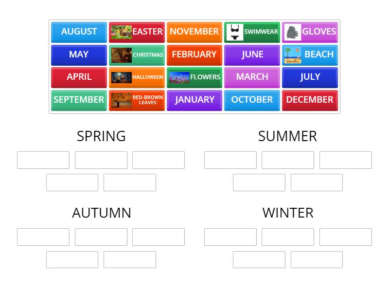 SEASONS CARD GAME - Group sort