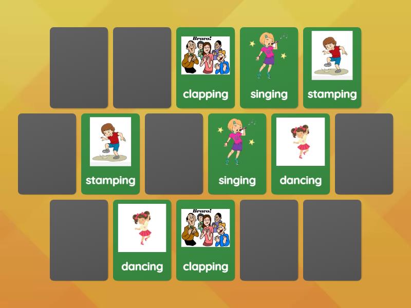 Kindy 3 Unit 4 Vocabulary - Matching pairs