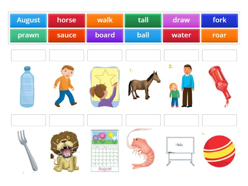 au, aw, all, or - Match up