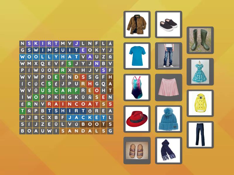 CLOTHES 2nd & 3rd - Wordsearch