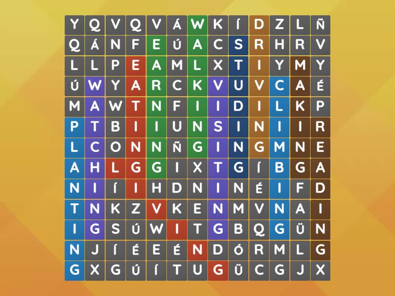 Buscar los verbos con "ing" - Sopa de letras