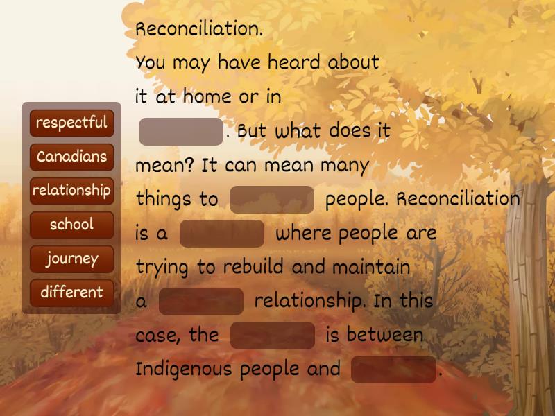 What is Reconciliation from CBC Kids - Complete the sentence