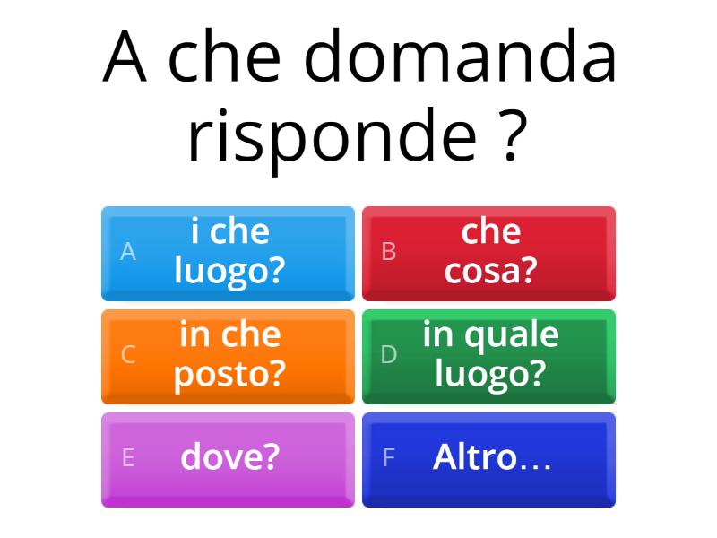 il complemento di luogo... - Quiz