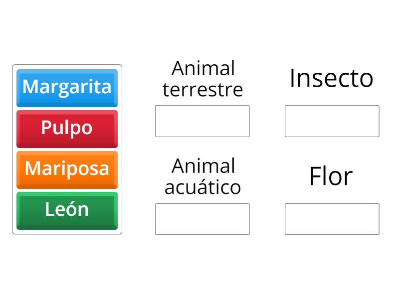 Aprender a diferenciar seres vivos - Group sort