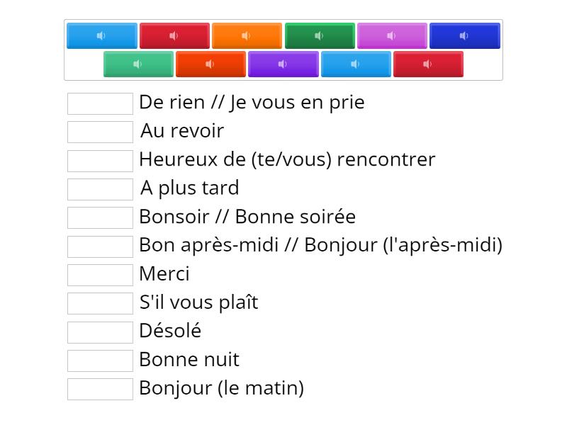 Les formules de politesse - A l'oral - CM2 - Match up