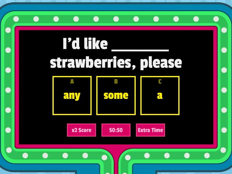 Countable and uncountable nouns Game - Gameshow quiz