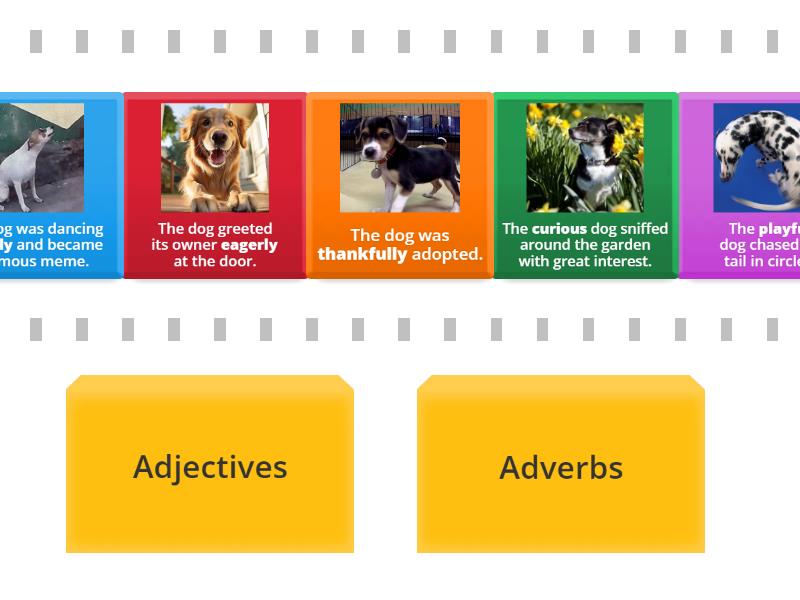 WeHelpU - Reasons to Love Dogs - Adjectives and Adverbs - Speed sorting