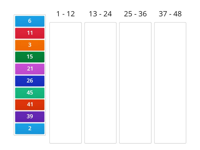 Number Range 2 - Categorize