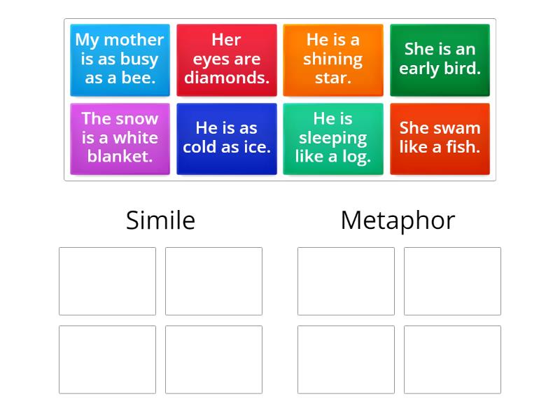 Similes and metaphors - Group sort