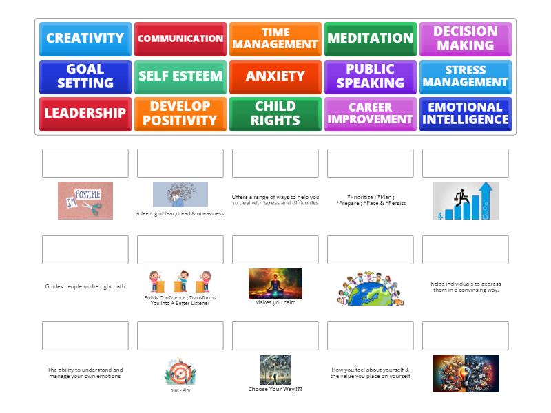 Personality Development Activity - Match up