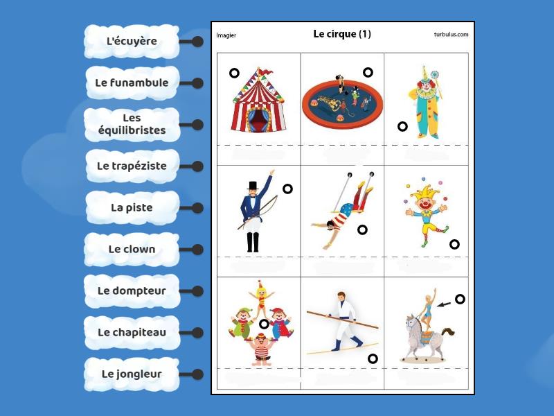 Vocabulaire du cirque 1 - Diagrama con etiquetas