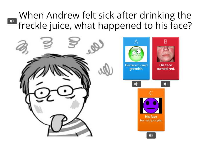 Freckle Juice Chapter 4 Comprehension Game - Quiz