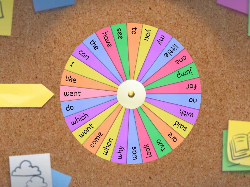First Grade Sight Words - Spin the wheel