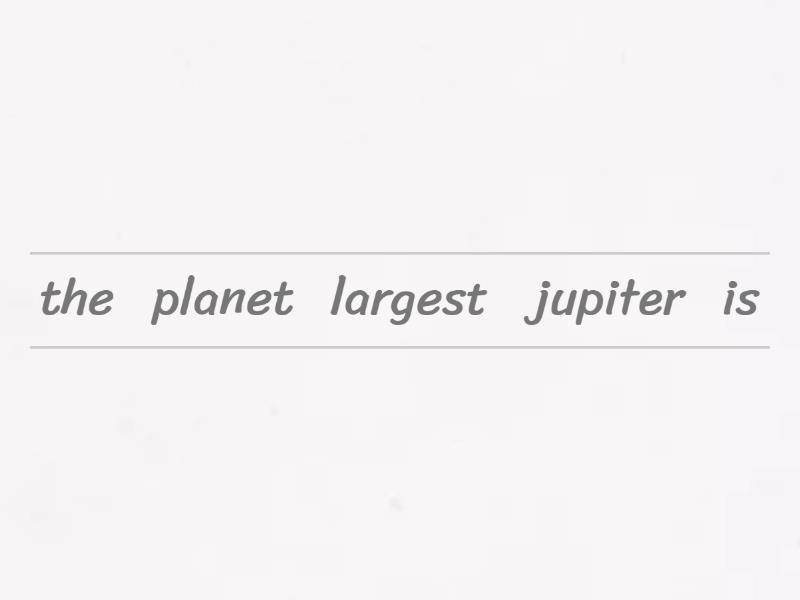 Solar system sentences - Reordenar