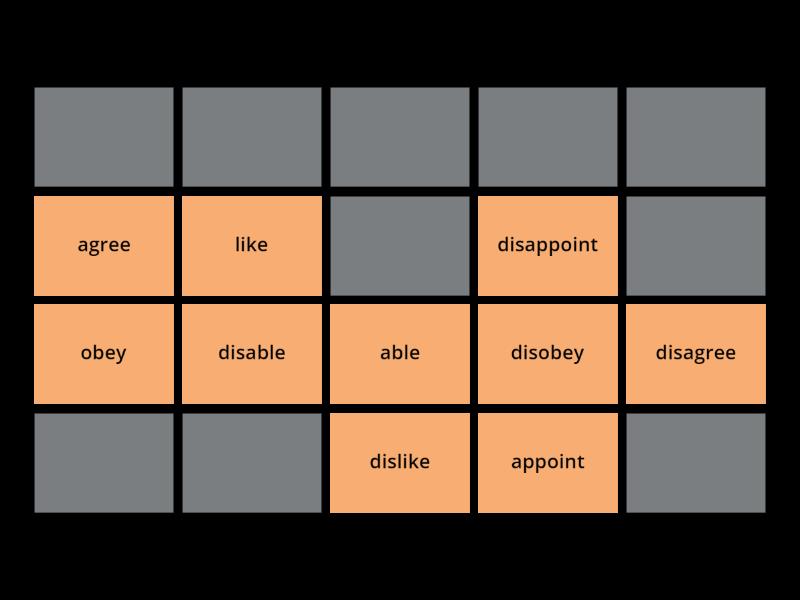'dis-' - Matching pairs