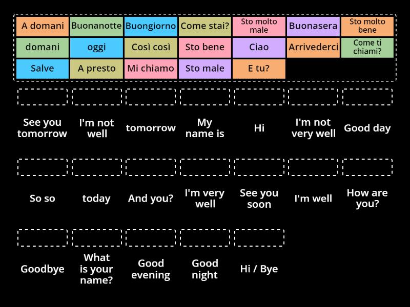 Greetings - Match up