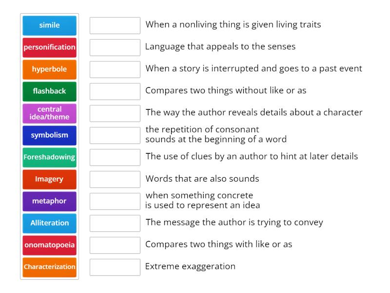 Literary Devices _2 - Match up