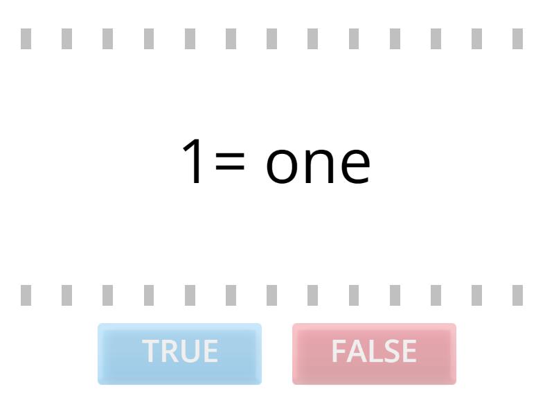 Numbers 1-10 True or False OU1 SU - Verdadero o falso