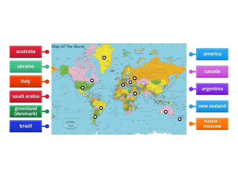 countries and capitals for kids - a geography lesson - Labelled diagram