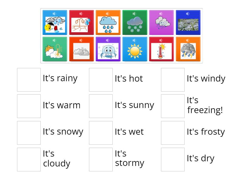 What's the weather like? Weather Adjectives - Match up