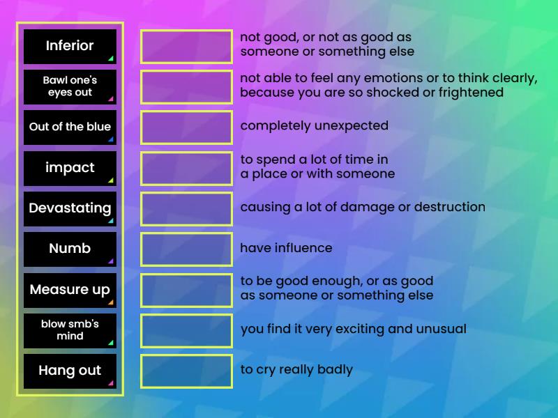 Vocabulary Roadmap B2 Unit 1B - Match up