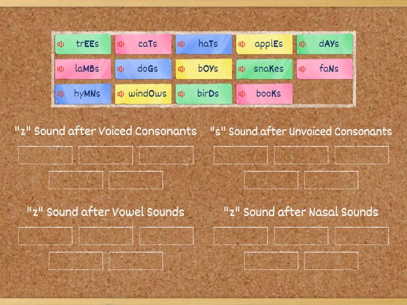 Final "S" Sounds "s" or "z" - Group sort