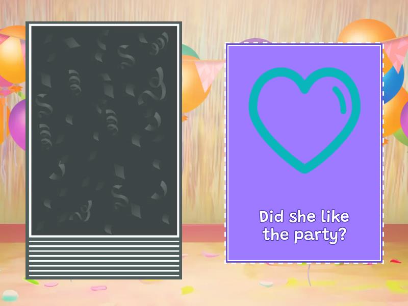 Liz birthday party - Speaking cards