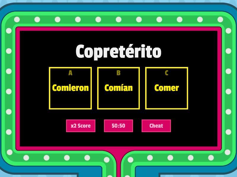 Juego de Verbos en Infinitivo, Pretérito, Copretérito - Concurso de ...
