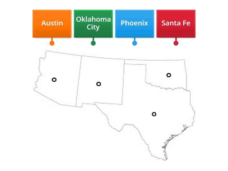 Southwest States And Capitals Practice! - Labelled diagram