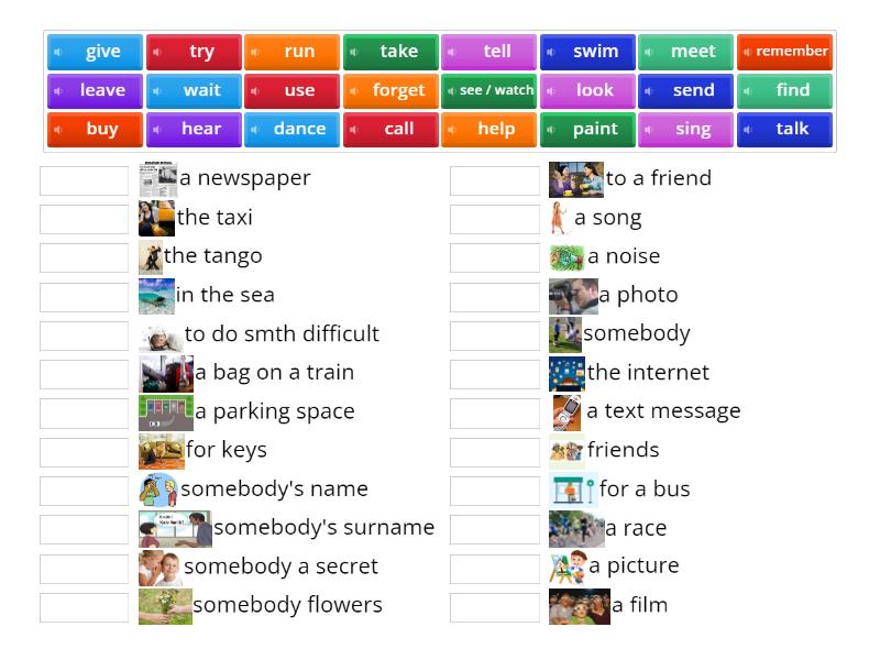EF Elementary unit 5A, vocabulary verbs - Match up EF Elementary unit 5A, vocabulary verbs - Match up