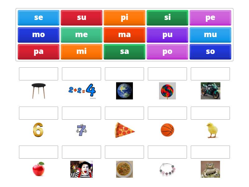 Juego de silabas (m,s,p) - Une las parejas