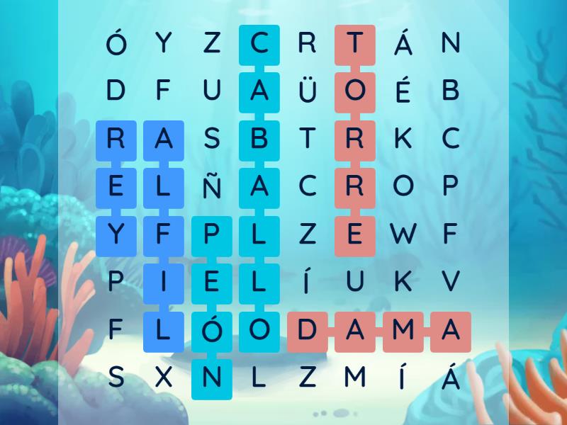 Encuentra los nombres de las piezas de ajedrez - Sopa de letras
