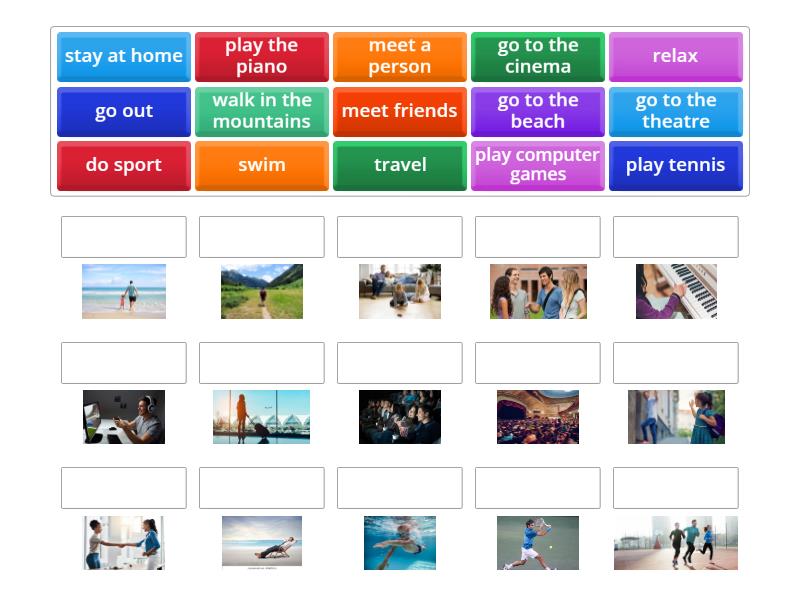 English File Beginner Unit 7A (Vocabulary) - Match up