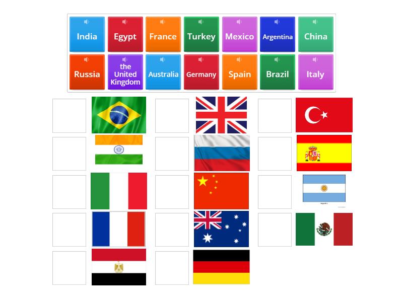Countries and Flags- Quiz - Match up