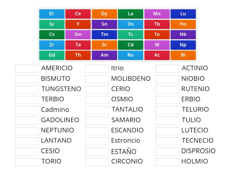 30 Elementos de la Tabla Periódica 3 - Match up